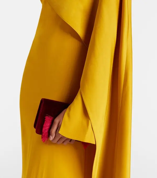 TALLER MARMO Mounia Cape Effect Gown - Yellow