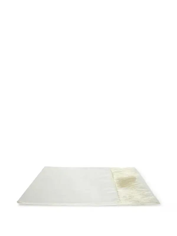 DELL'OGLIO Fringed Satin Scarf - White