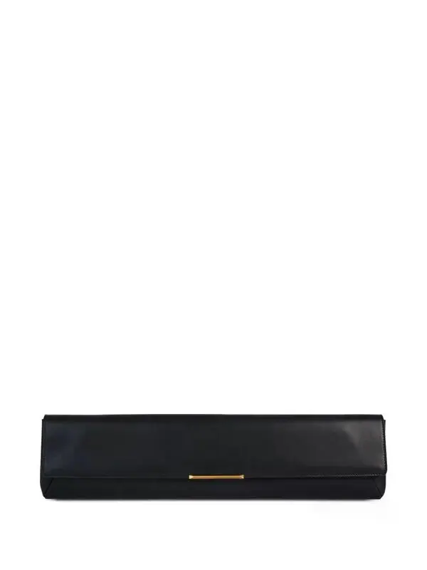 Balmain Long Clutch Bag In Smooth Leather - Black