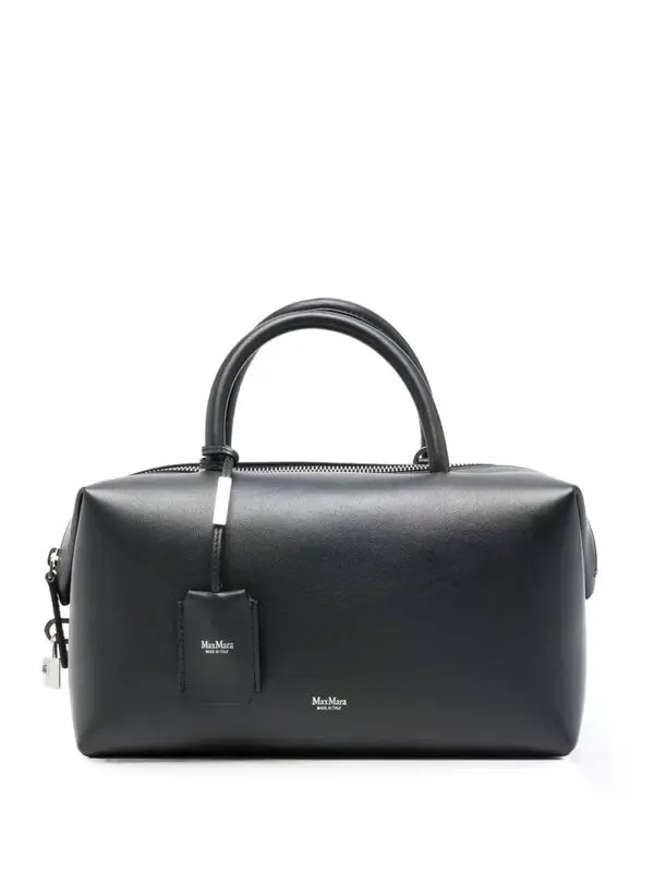 Max Mara Holdallm Leather Tote Bag - Grey