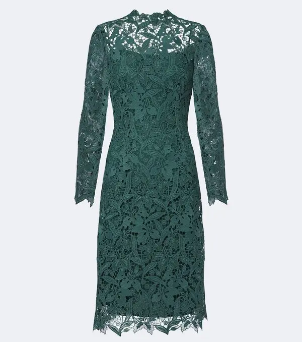 Monique Lhuillier Lace Mini Dress - Green