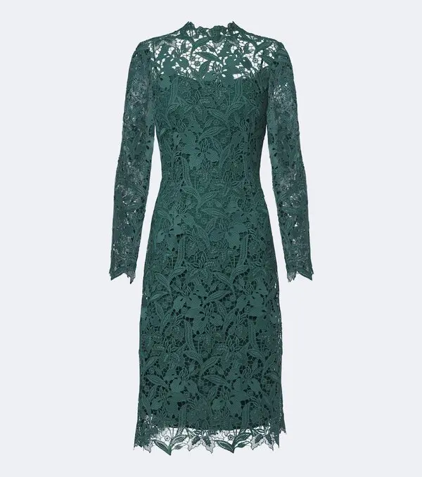 Monique Lhuillier Lace Minidress - Green