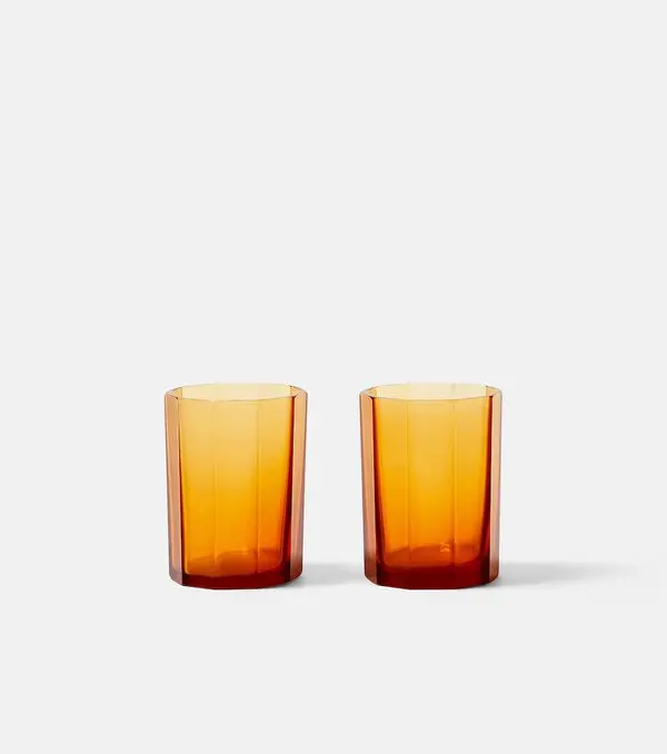 NASONMORETTI Dodeca Set Of 2 Glass Tumblers - Orange