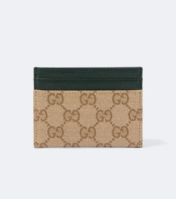 Gucci Essence Classic Gg Canvas Card Holder - Beige