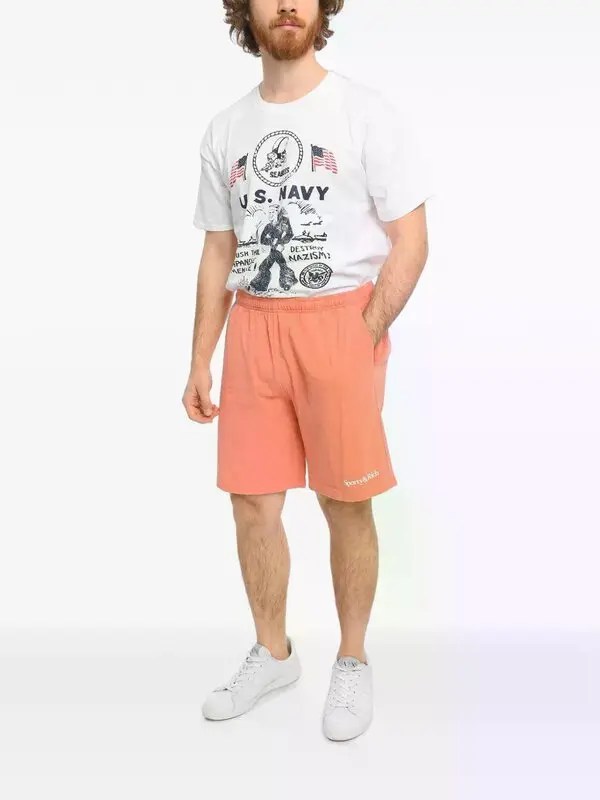 SPORTY & RICH Cotton Logo-print Shorts