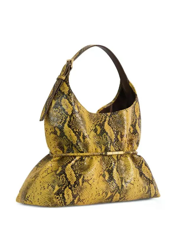 Balmain Sphynx Medium Bag In Python-effect Leather - Yellow