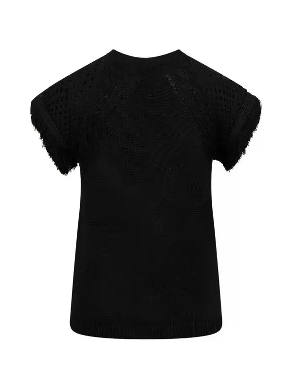 MOORER Fringe-trim Cable-knit Sweater