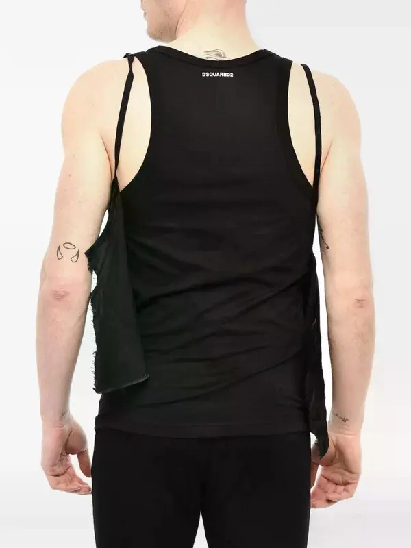Dsquared2 Lace-trimmed Layered Tank Top - Black