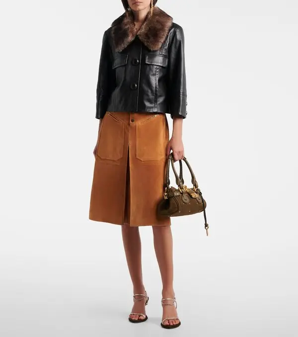 Chloé Suede Midi Skirt