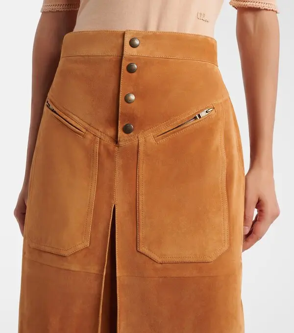 Chloé Suede Midi Skirt