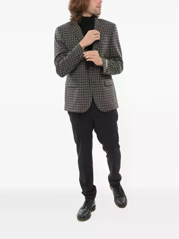 Corneliani Nino Danieli Checked Single-breasted Wool Blazer