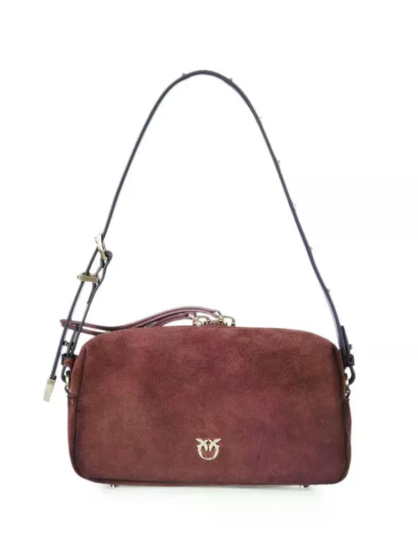 Pinko Bauletto Trittico Suede Shoulder Bag - Brown