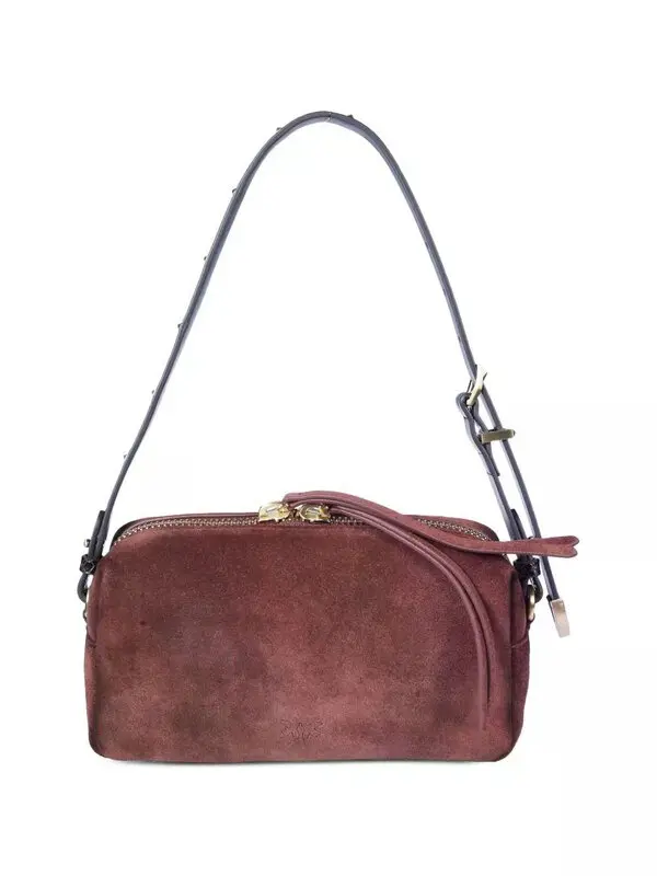 Pinko Trittico Suede Shoulder Bag - Brown