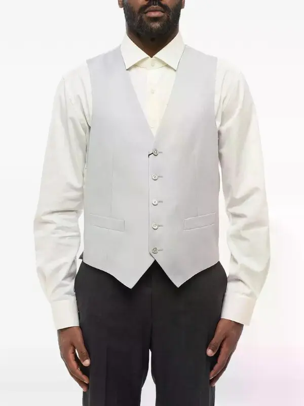 Corneliani Single-breasted Wool Waistcoat - Grey