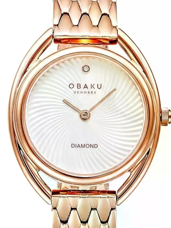 OBAKU Juvel 29mm Watch With Rose Gold-tone Stainless Steel Case And Diamond Marker