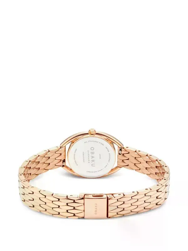 OBAKU Juvel 29mm Watch With Rose Gold-tone Stainless Steel Case And Diamond Marker