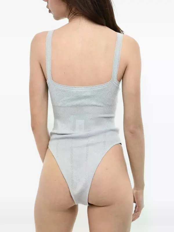 Dsquared2 Pointelle-knit V-neck Bodysuit