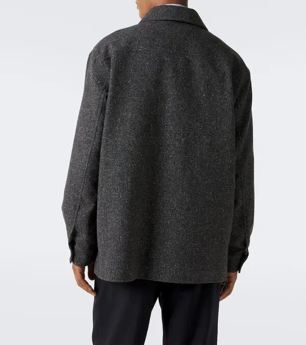 Valentino Garavani Vlogo Wool And Silk-blend Overshirt