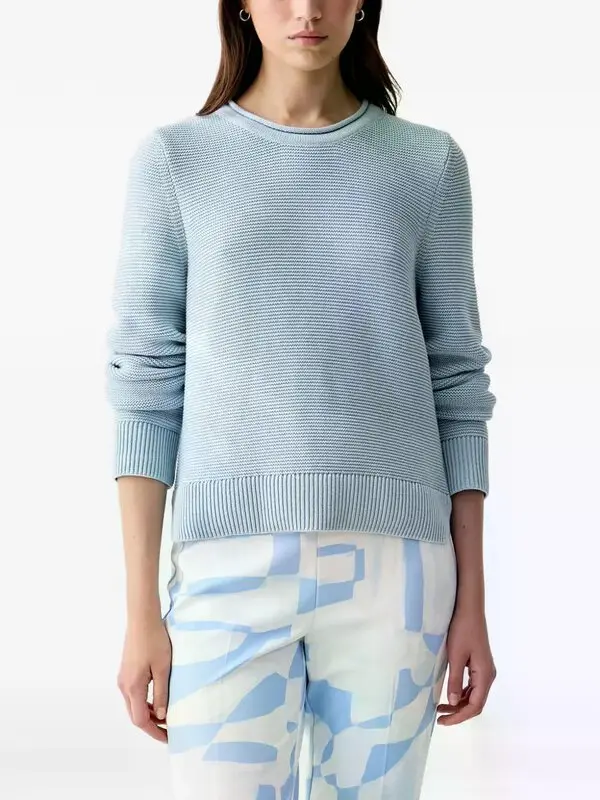 Barbour Fawley Ribbed-knit Cotton Sweater - Blue