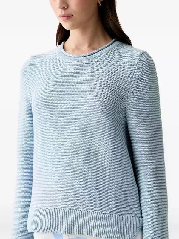 Barbour Fawley Ribbed-knit Cotton Sweater - Blue