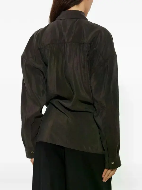 LEMAIRE Wrap-style Long-sleeve Shirt - Brown
