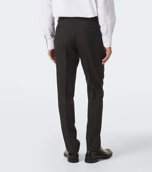 LARDINI Checked Double-breasted Virgin Wool Blazer