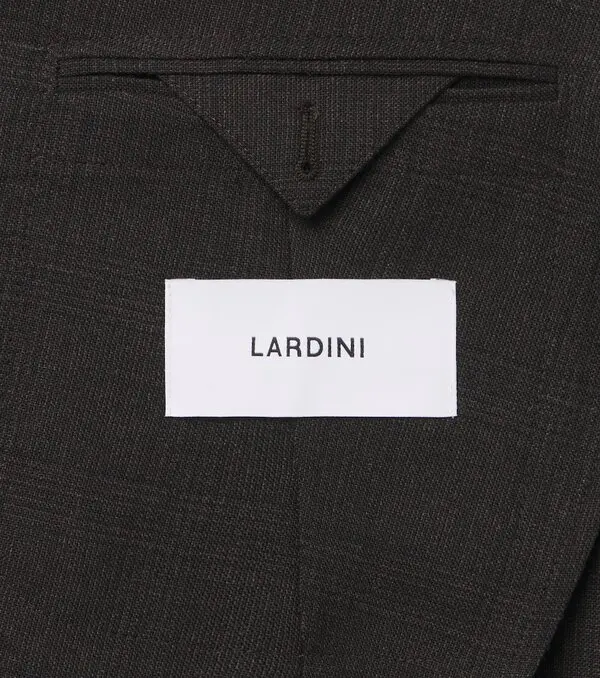 LARDINI Checked Double-breasted Virgin Wool Suit