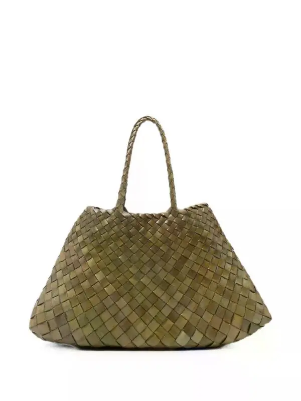 Dragon Diffusion Big Santa Croce Woven Leather Tote Bag - Green