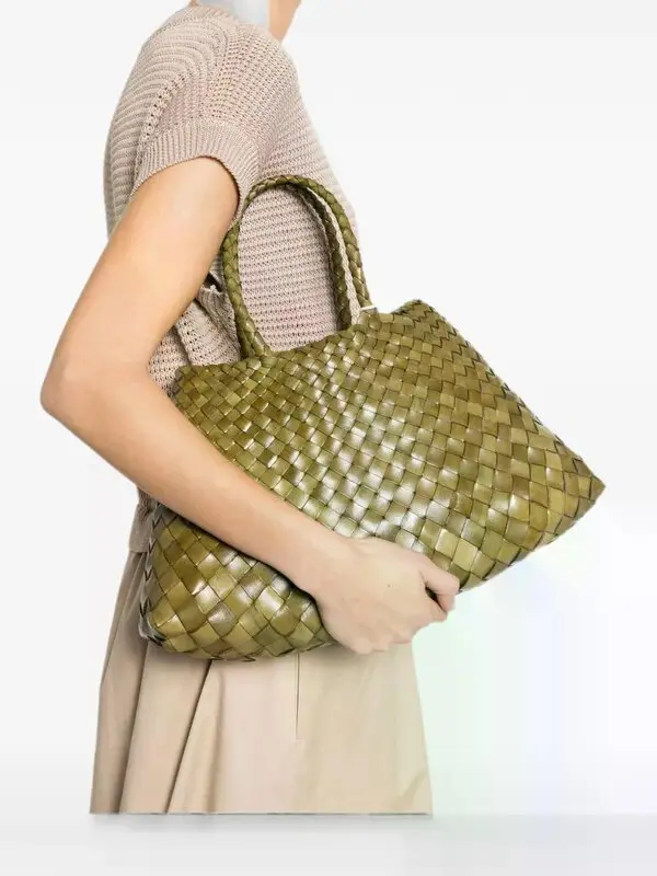 Dragon Diffusion Big Santa Croce Woven Leather Tote Bag