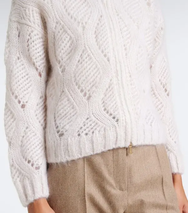 Eleventy Mohair And Silk Zip-up Cardigan