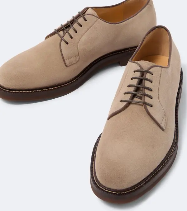 Brunello Cucinelli Suede Derby Shoes