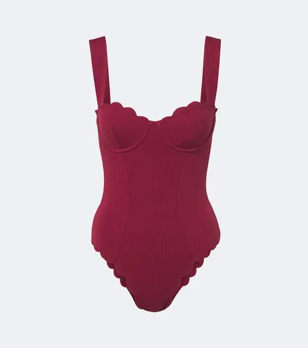 Marysia La Roche Scalloped One Piece Swimsuit - Burgundy