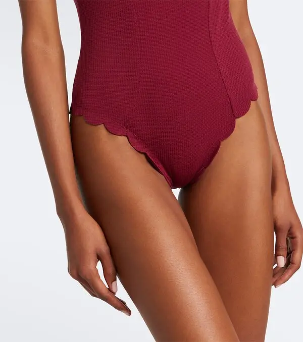 Marysia La Roche Scalloped One Piece Swimsuit - Burgundy