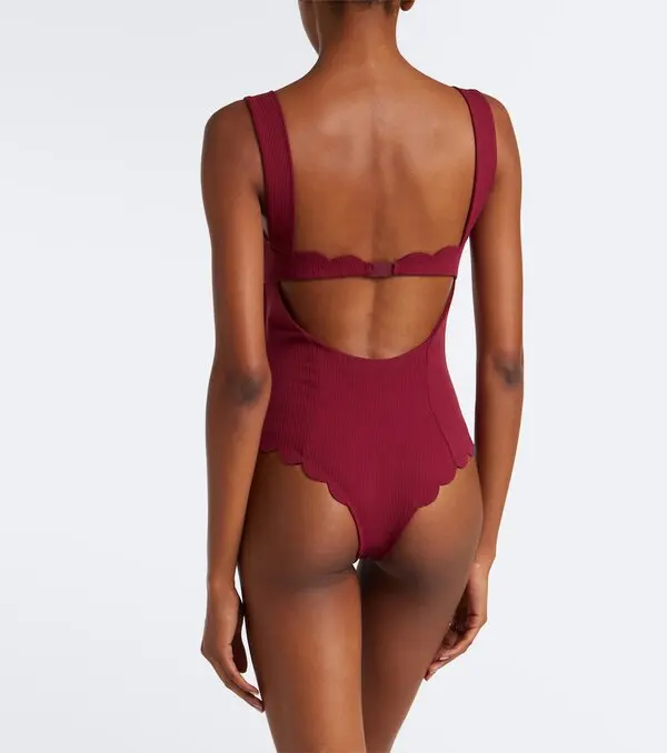 Marysia La Roche Scalloped One Piece Swimsuit - Burgundy