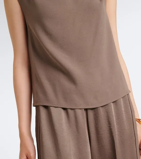Vince Draped Crêpe Top - Brown
