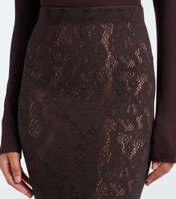 Wolford Infinite Sheer Lace Midi Skirt