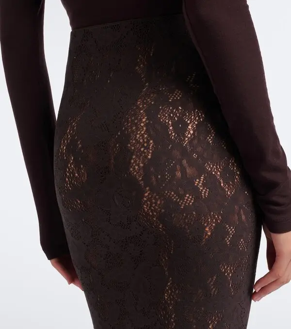 Wolford Infinite Sheer Lace Midi Skirt