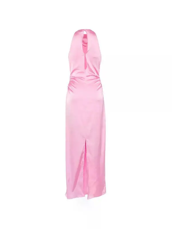 ROTATE BY BIRGER CHRISTENSEN Ruched Halterneck Maxi Dress