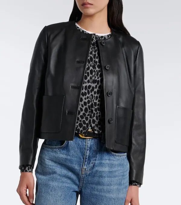NILI LOTAN Ophelie Leather Jacket - Black