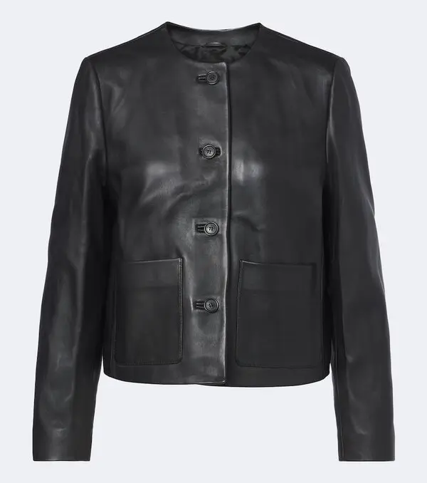 NILI LOTAN Ophelie Leather Jacket - Black