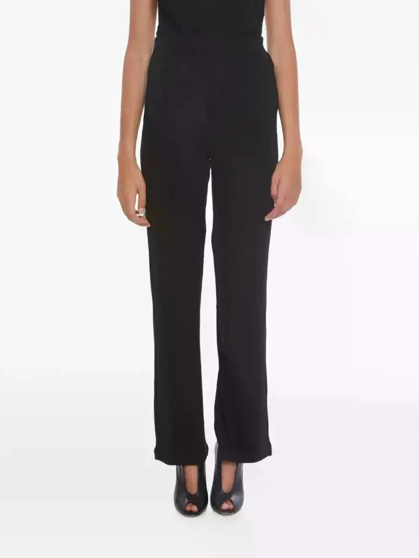 LAMA JOUNI Ribbed-knit Palazzo Pants - Black