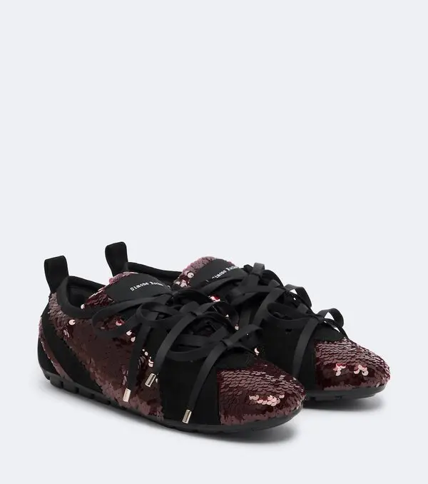 Simone Rocha Sequined Ballerina Sneakers - Burgundy