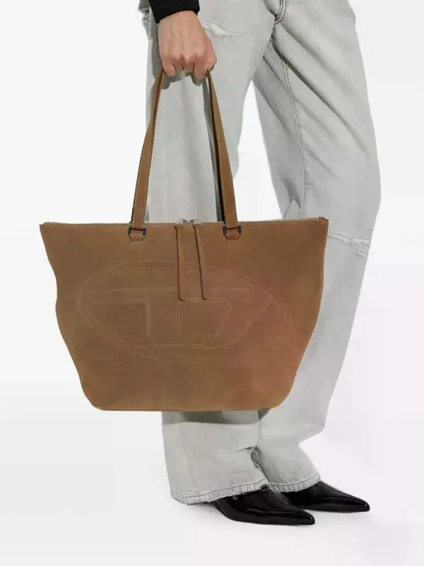 DIESEL® 1dr Debossed-logo Suede Tote Bag