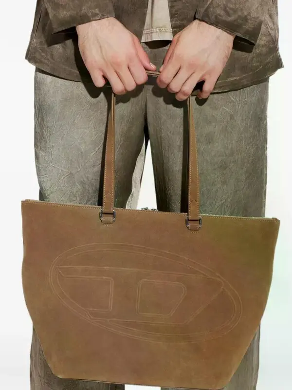 DIESEL® 1dr Debossed-logo Suede Tote Bag