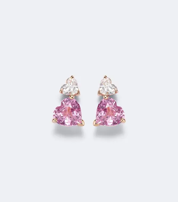Shay Jewelry 18kt Rose Earrings With Sapphires And Diamonds - Gold