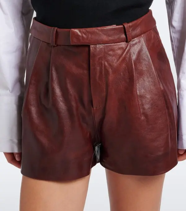 ARMA High-rise Leather Shorts