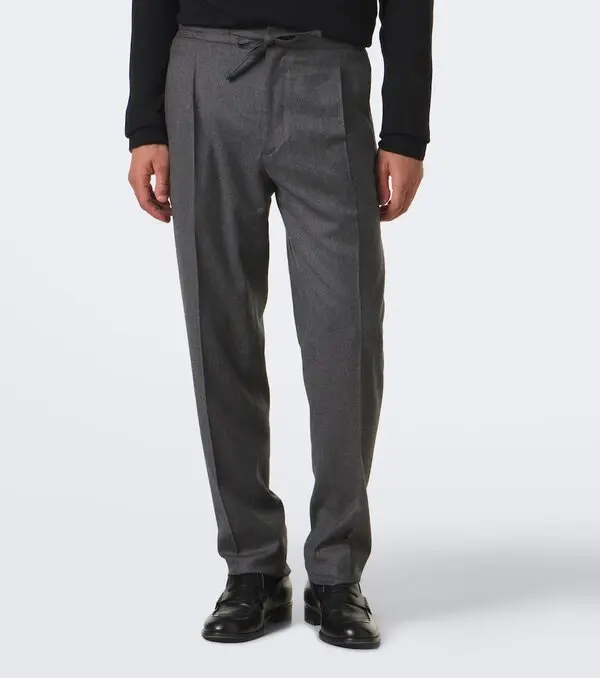 LARDINI Wool And Cashmere Slim Pants
