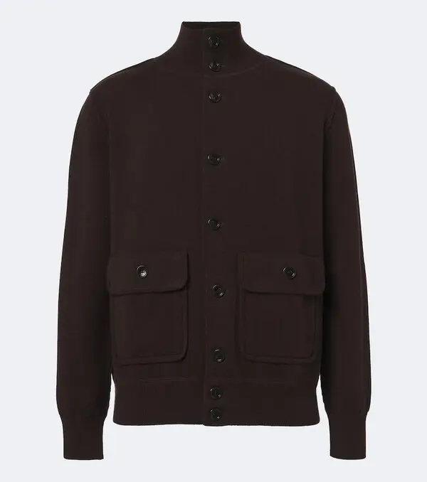 ALLUDE Knitted Wool And Cashmere Cardigan - Brown