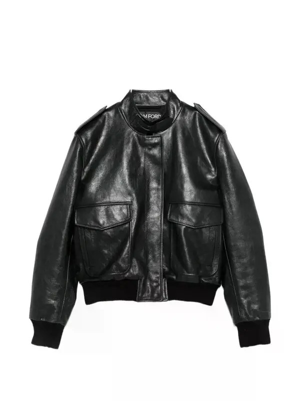 TOM FORD Epaulette-detail Leather Jacket