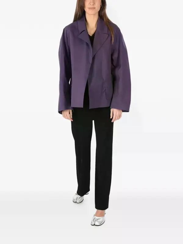MAISON MARGIELA Open-front Jacket With Rear Cut-out Detailing - Purple